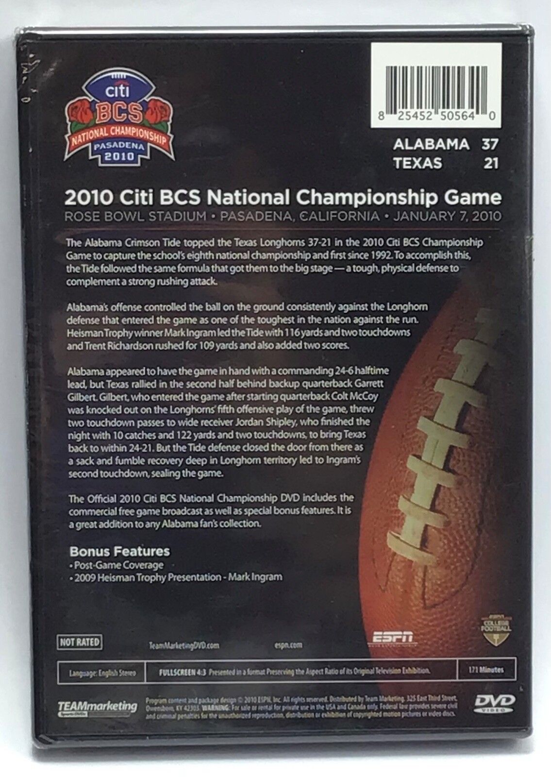 University of Alabama NCAA / 2010 Citi BCS National Championship Game ...