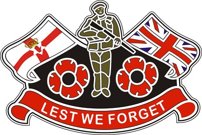 POPPY CAR WINDOW STICKER WITH POPPY ULSTER FLAG AND UNION JACK | eBay UK