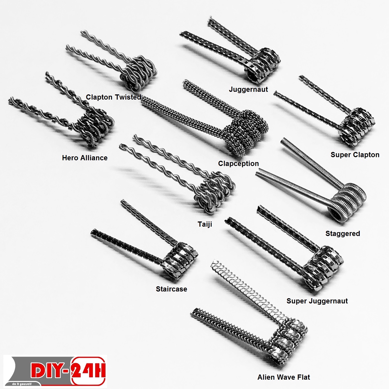 10x Staggered Prebuilt Coils Wire Fertigwicklung Draht RDA,RBA,RTA, A10 ...