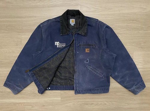 VTG Carhartt Jacket Men’s XL Detroit J97 DPB Deep Blue Blanket Lined ...
