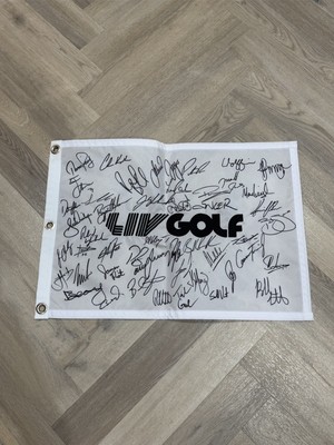 LIV Golf Flag Multi Signed Inc Bryson DeChambeau,Smith,Hatton,Poulter+ ...
