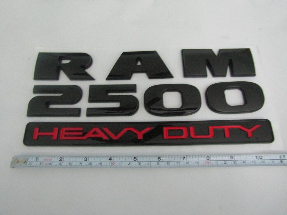Dodge Ram 2500 Heavy Duty Black Front Fender Lettering Emblems Set ...