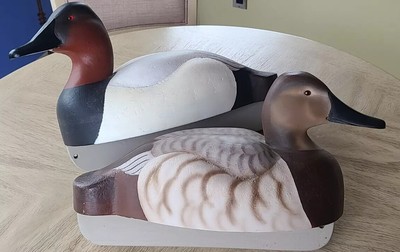 Earl "Bud" Shell Super Magnum Canvasback Pair Duck Decoys Michigan | eBay