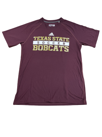 Adidas NCAA Texas State Bobcats Soccer Maroon Tee Maroon/White/Gold ...