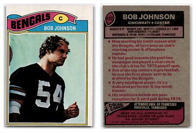 1977 Topps #432 Bob Johnson EXMT/NM - Cincinnati Bengals | eBay