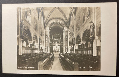 Convent Chapel Clyde Missouri RPPC AZO 1923 Conception Abbey | eBay