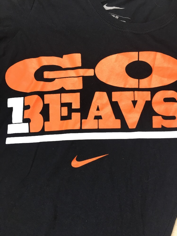 Nike Women's Oregon State Beavers Go Beavs Slim Fit T Shirt small logo ...