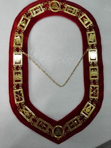 REGALIA MASONIC ROYAL ARCH MARK MASTER METAL CHAIN COLLAR, JEWEL YORK ...