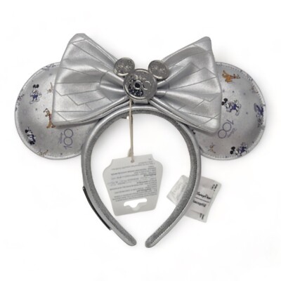 Disney 100 Years of Wonder Platinum Minnie Mouse Ears Headband | eBay