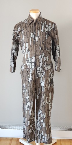 VTG Saftbak Coveralls Men Medium Camo Trebark Hunting Full Zip Stretch ...