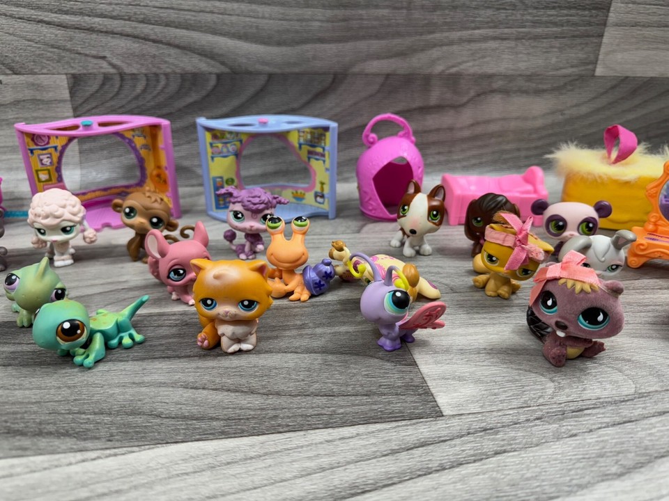 HUGE LITTLEST PET SHOP LPS SET LOT ACCESSORIES PETS CATS BIRDS DOGS ...