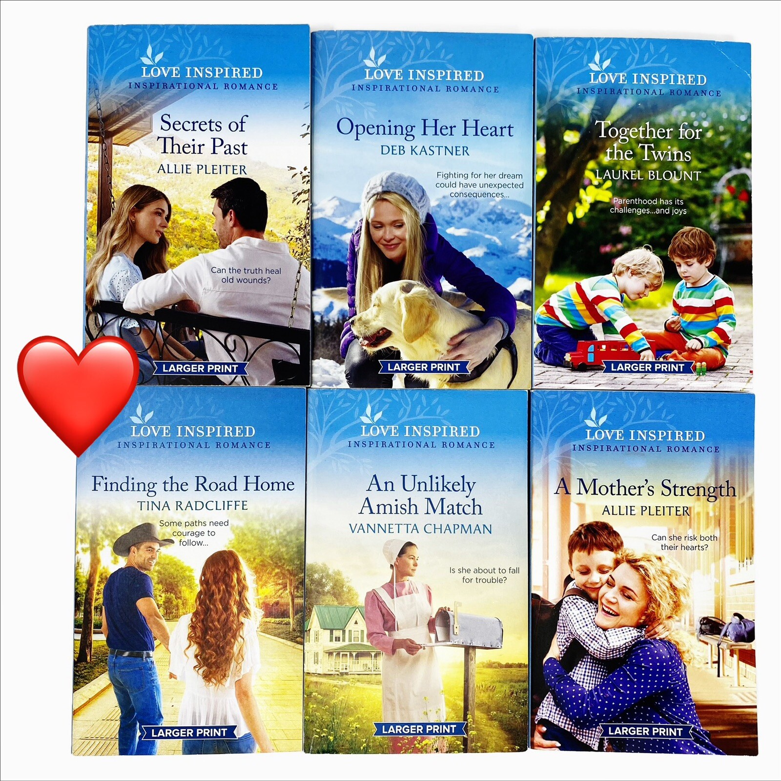 Lot of 6 Harlequin Love Inspired Romance PB Books Large Print Faith ...