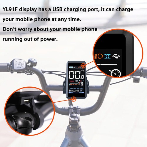 Yolin YL91F LCD Display EBIKE Conversion Kit 36V48V Electric Bike ...