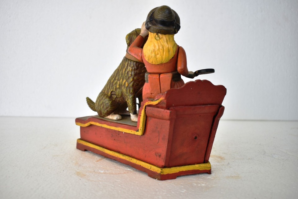 Vintage Speaking Dog Mechanical Bank Cast Iron Coin Box Saving ...