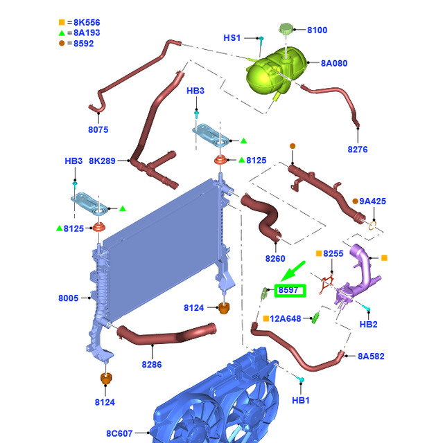 FORD MUSTANG MK6 ENGINE BLOCK WATER CONNECTOR 1358210 1S7G-8597-AJ ...