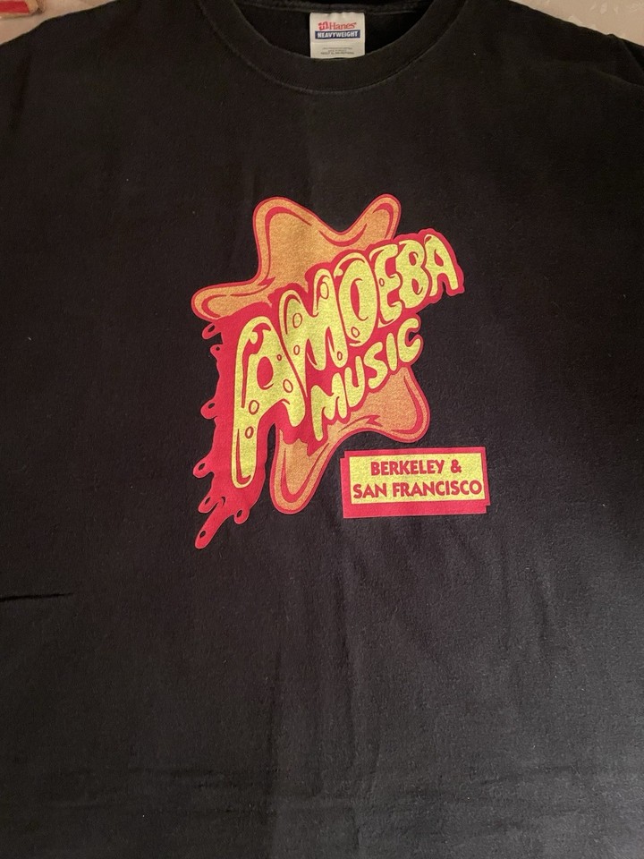 Vintage 90s Amoeba Music San Francisco Record Store Logo T-Shirt Black ...