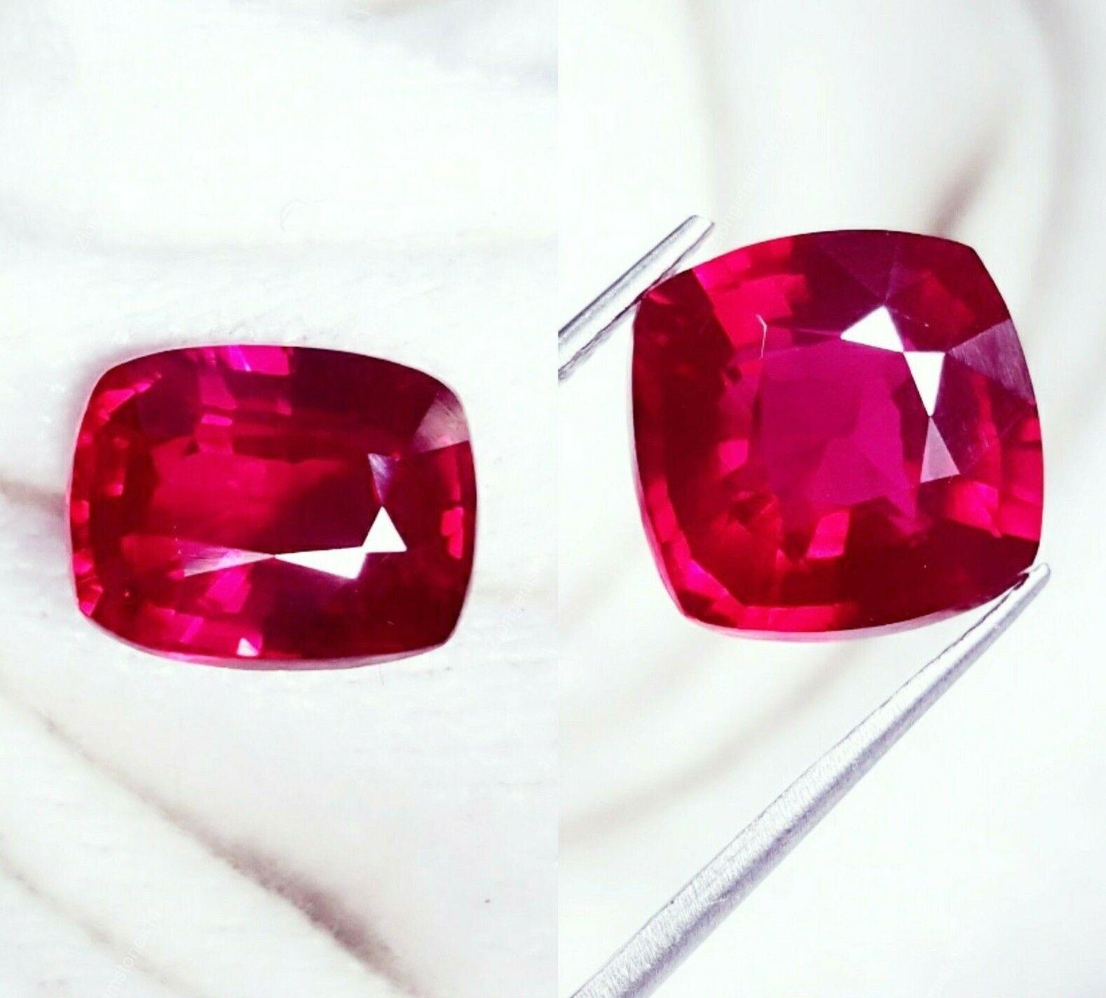 8-10 Cts Natural Madagascar Ruby Faceted Certified 2 Pcs Loose Gemstone ...