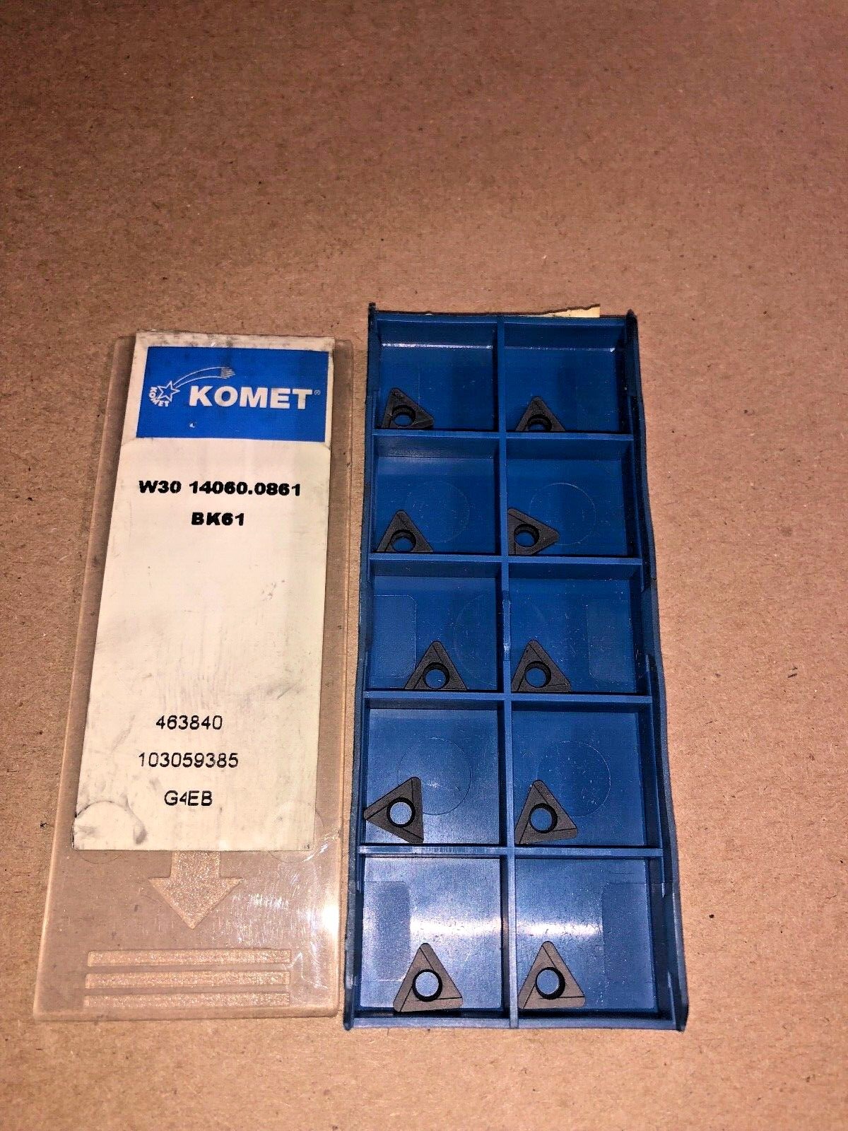 KOMET CARBIDE INSERTS W30 14060.0861 BK61 QTY10 | eBay