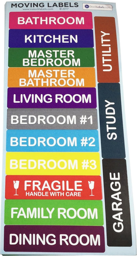 Packing Labels for Moving Supplies Color Coding Home Moving Stickers ...