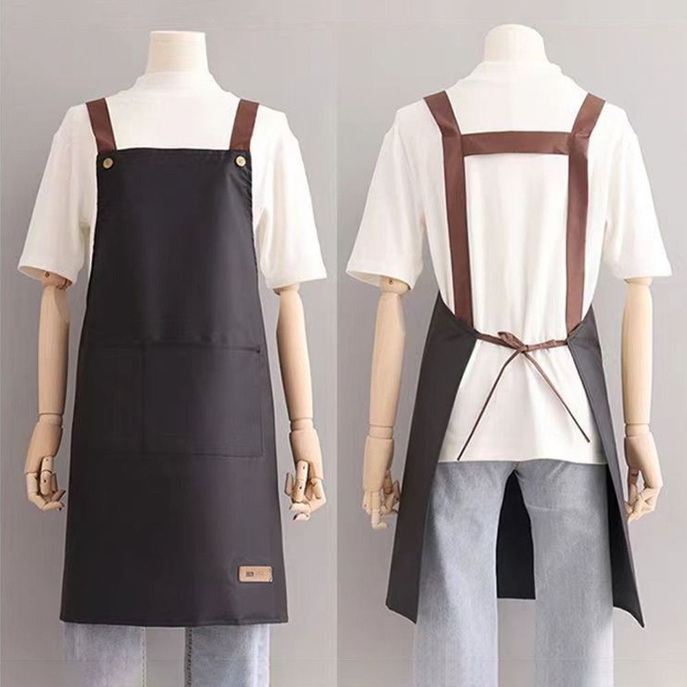 Waterproof Home Kitchen Aprons Oilproof Cooking Smock Dining Aprons BBQ ...