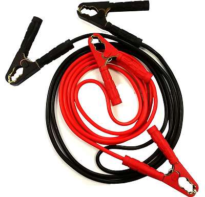 16FT 50mm Positive and Negative Battery Jump Leads Booster Cables Red ...