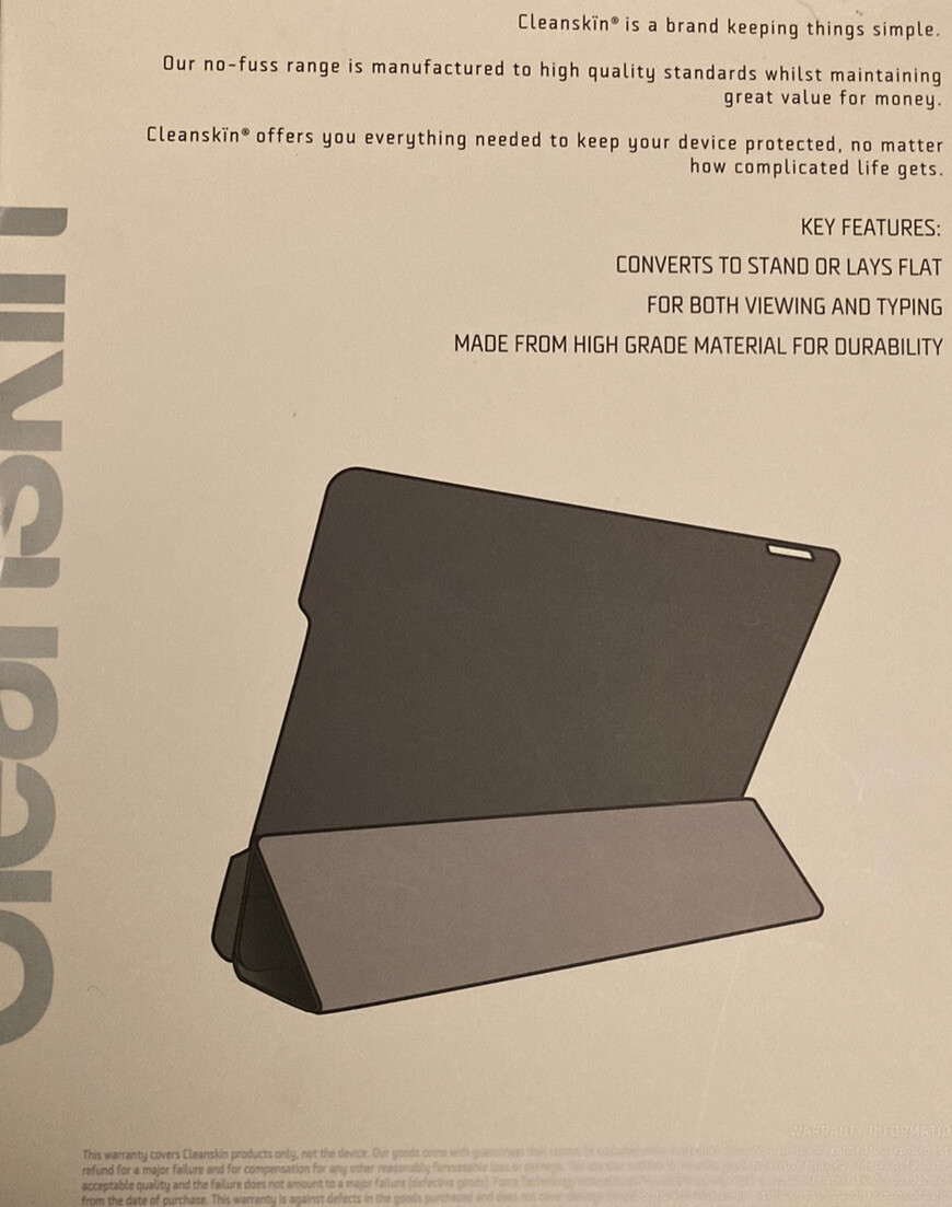 Cleanskin Tri-Fold Case suitable for iPad Pro and iPad 4, 3 and 2. New ...