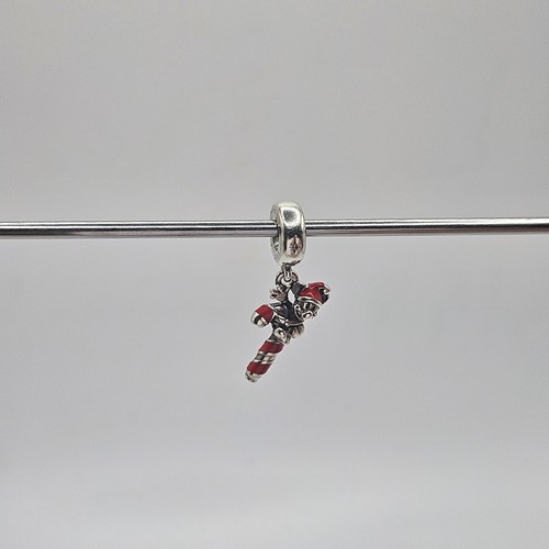 Genuine Pandora Disney Mickey Mouse Enamel Candy Cane Charm ALE 925 ...