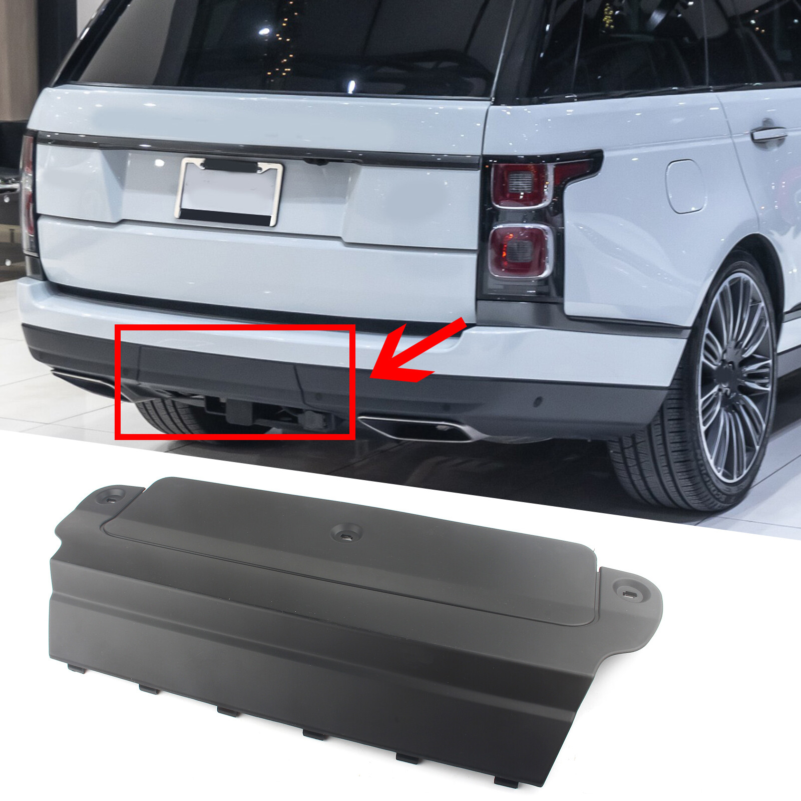 Rear tow eye cover Black ABS for Range Rover L405 Vogue bumper back ...