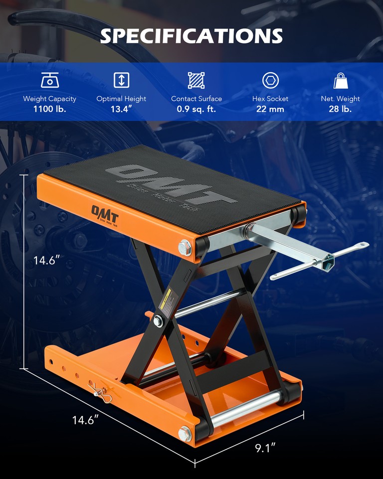 OMT Motorcycle Service Lift 500 kg Motorbike Stand for Dirt Bike ...