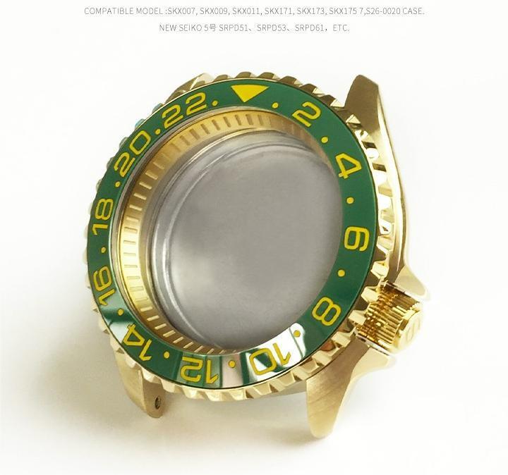 42mm SKX007 SKX009 SRPD Watch Case Mod Parts Back Crown Refit Complete ...