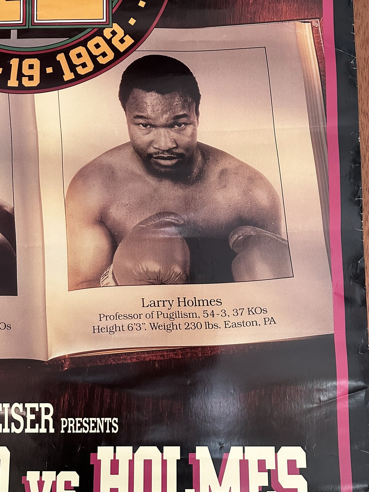 Original Vintage Evander Holyfield vs. Larry Holmes Boxing Fight Poster ...
