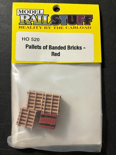 Model Rail Stuff #520 HO-Scale Pallets of Red Banded Bricks 4-Pack ...