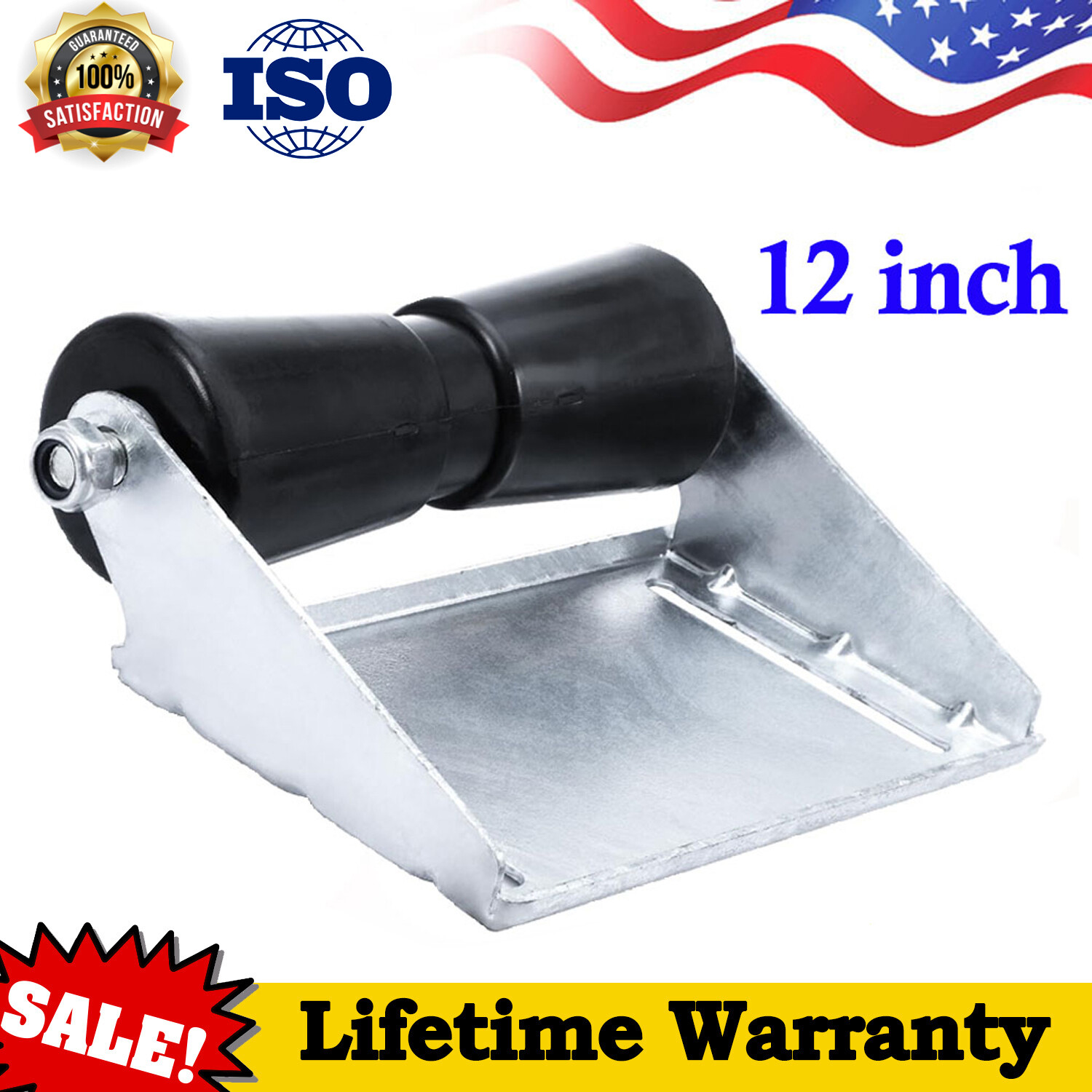 12 Inch Keel Roller Assembly Kit with Roller Shaft and Bracket for Boat ...