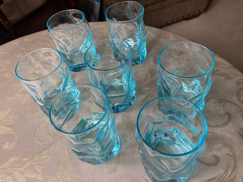 7 Bormioli Rocco Sorgente Blue Double Old Fashioned Set Drinking ...