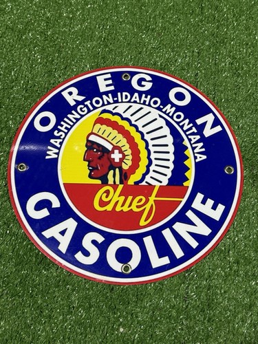 Oregon Chief Gasoline 12” Replica Vintage Metal Sign Petroliana | eBay
