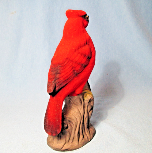 Red CARDINAL BIRD Figurine RARE Norleans Japan Velvetlike Finish HP ...