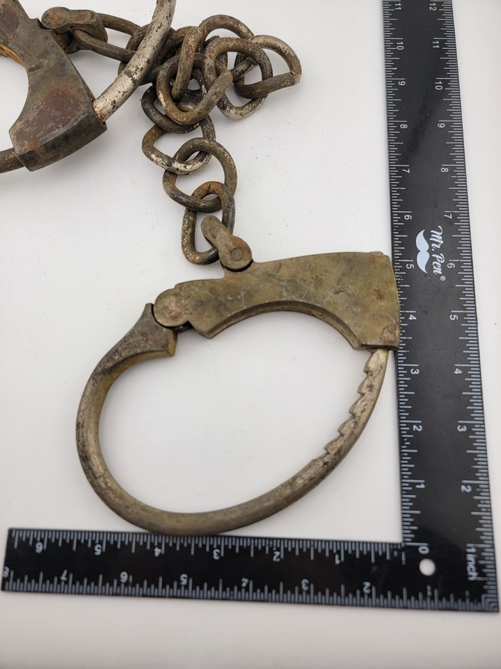 Rare Antique Late 19th C Pair Of Original Mattatuck Co. USA Handcuffs ...