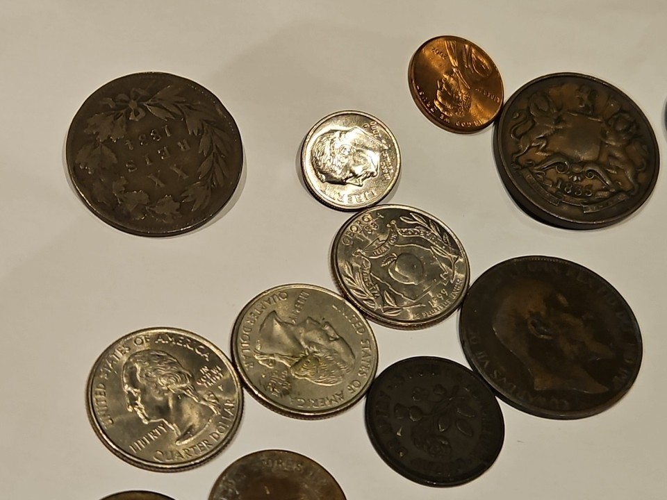 Joblot Clearance Find Of Old British World Coins Tokens USA East Africa ...