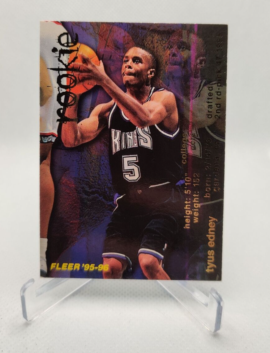 1995-96 Fleer Basketball #290 Tyus Edney Sacramento Kings UCLA Rookie ...