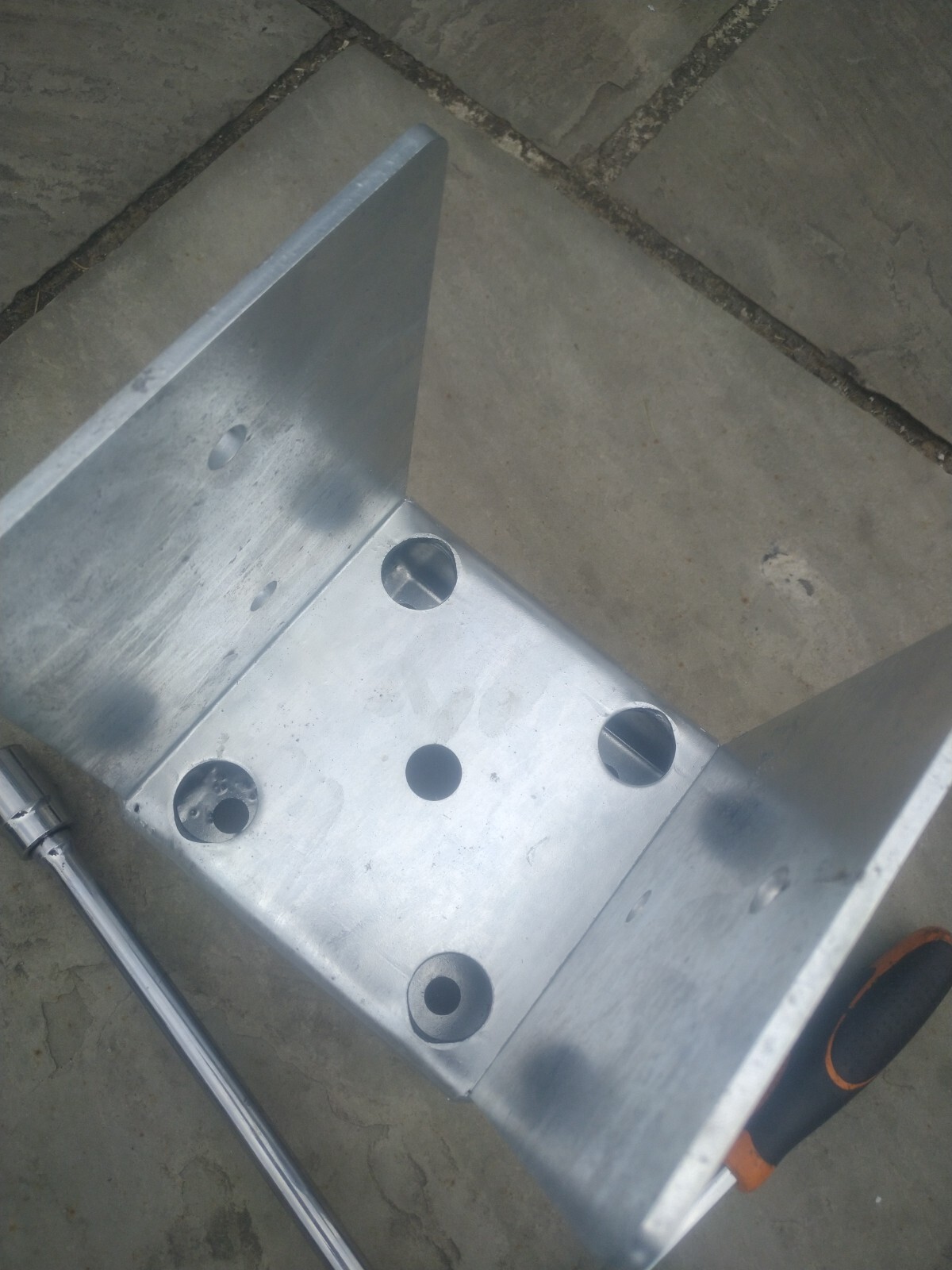 Post Base Foot Socket 150mm x 150 5mm Thick Steel 70mm Elevation 6 ...