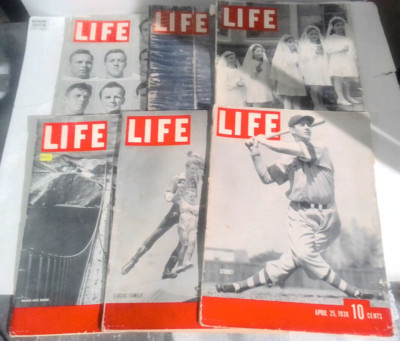 GREAT DEAL 6 LIFE Magazines 1930s - 40s TX FOOTBALL Circus Family ...
