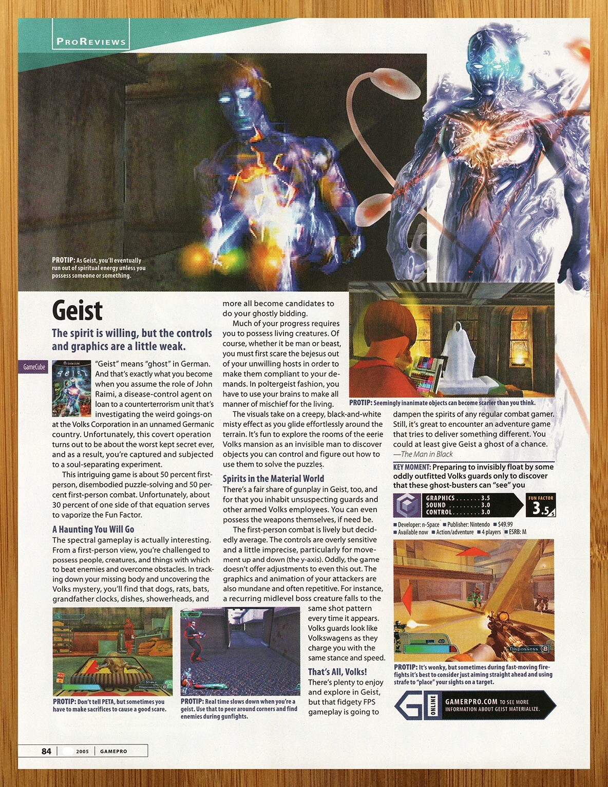 2005 Geist Gamecube Vintage REVIEW PAGE Print Ad/Poster Video Game Promo Art | eBay