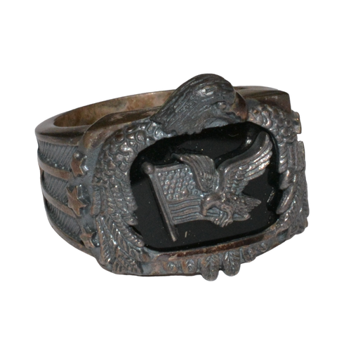 BGE God Bless America Sterling Silver Black Onyx Eagle Ring! Size 11.75 ...