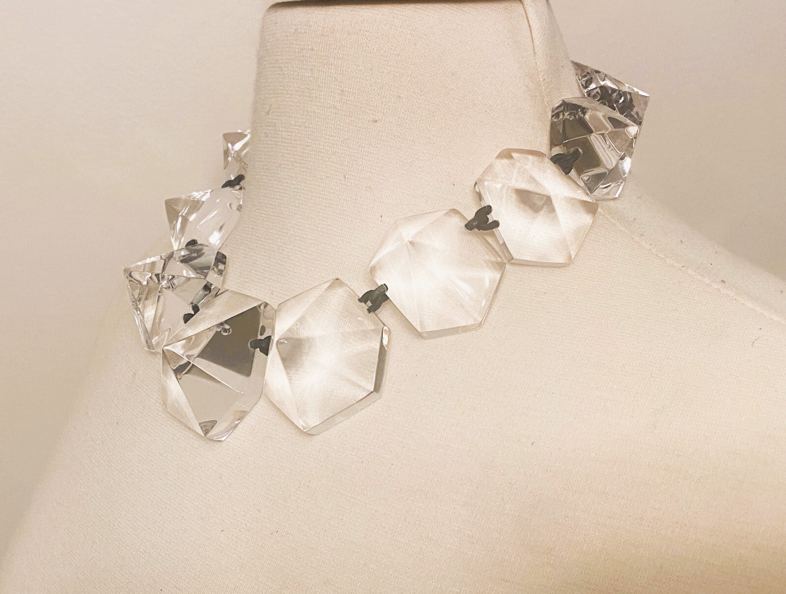 Gerda Lynggaard - Monies Crystal Cut Clear Lucite Necklace | eBay