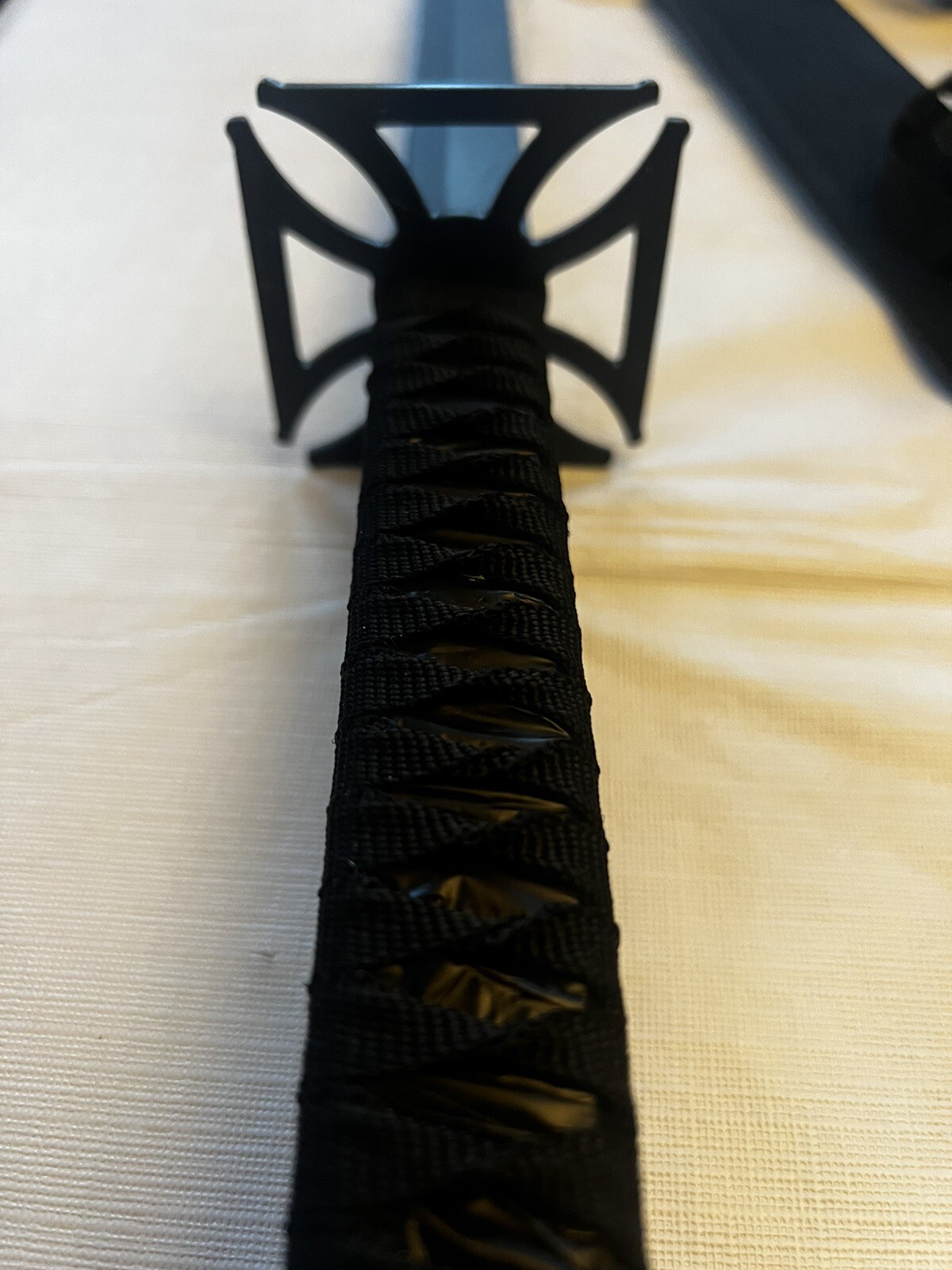 Full Tang 27” Chopper Motorcycle Katana Sword & Iron Cross Tsuba Blade ...