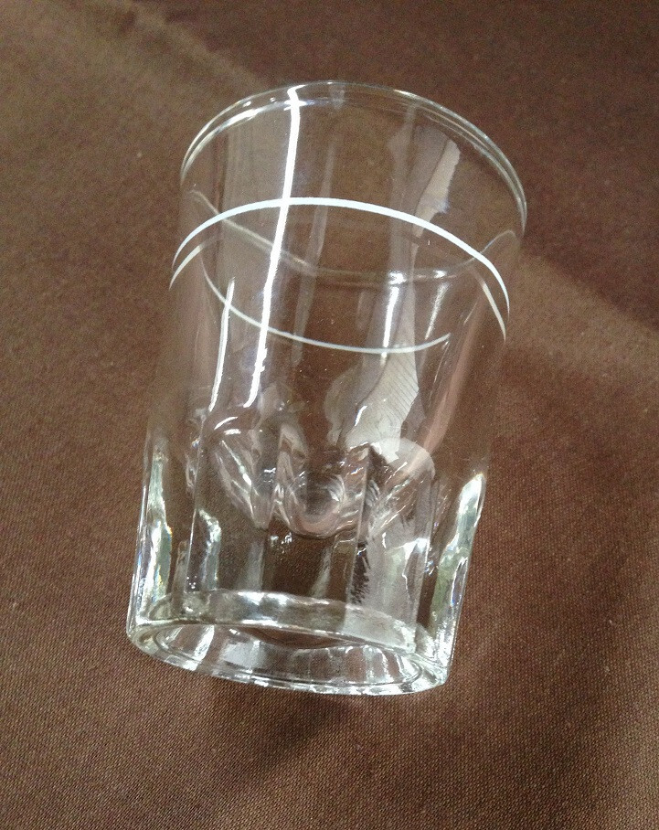 Vintage Large Shot Glass 3" Tall Heavy Thick Beveled Bottom w/ Pour ...