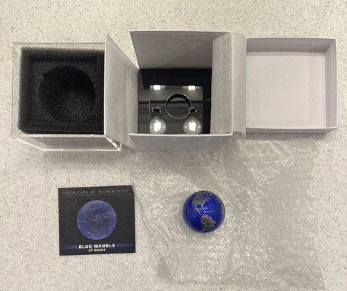 2021 BARBADOS BLUE MARBLE (Earth) AT NIGHT 3 oz SILVER $5 SPHERICAL ...