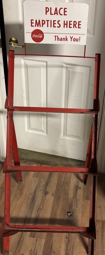 VINTAGE COCA-COLA SODA POP BOTTLE RETURN DEPOSIT WIRE STORE RACK 1950'S ...