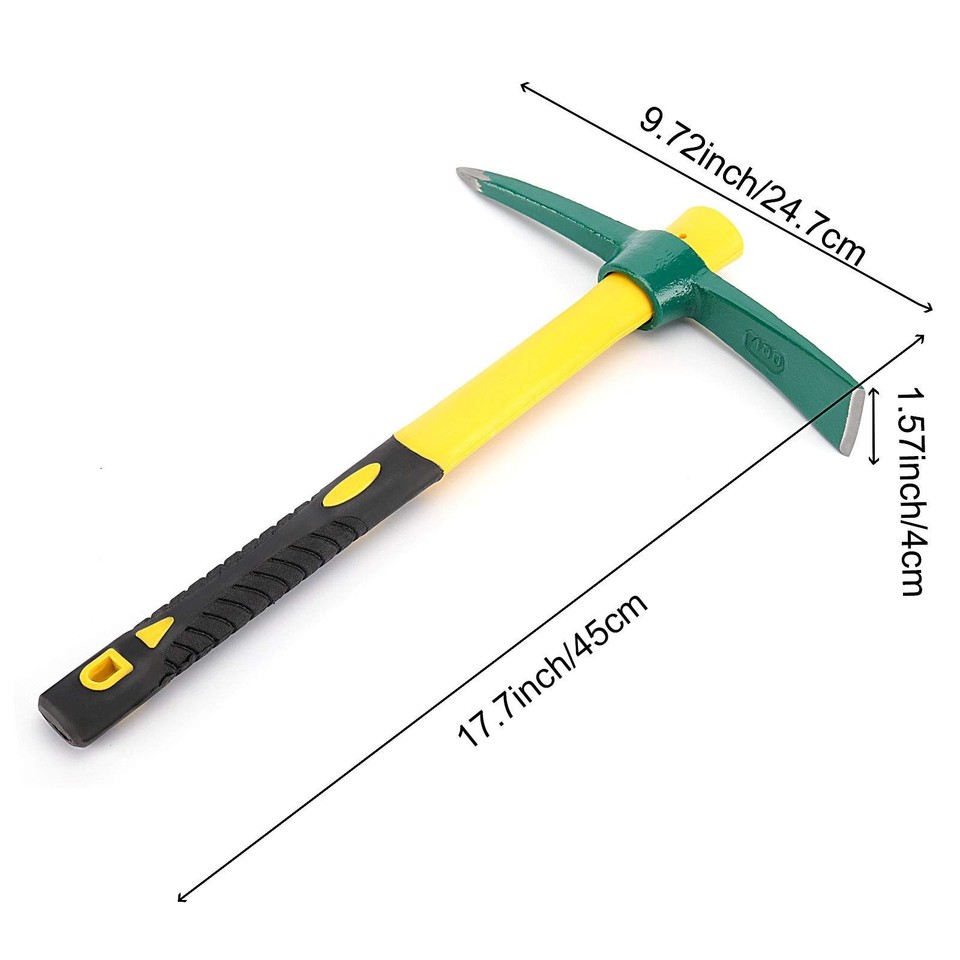 ZOENHOU 17.7 Inch Pick Mattock Hoe, Forged Garden Pick, Weeding Mattock ...