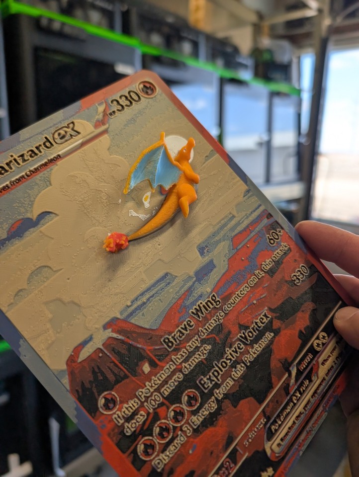 3d Oversized Charizard ex 199/165 Sv: Scarlet & Violet 151 Holo Fan Art ...